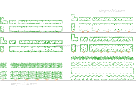 Bushes 1 DWG, free CAD Blocks download