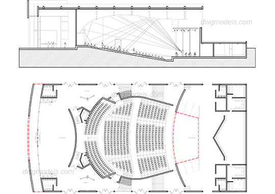 Theatre DWG, free CAD Blocks download