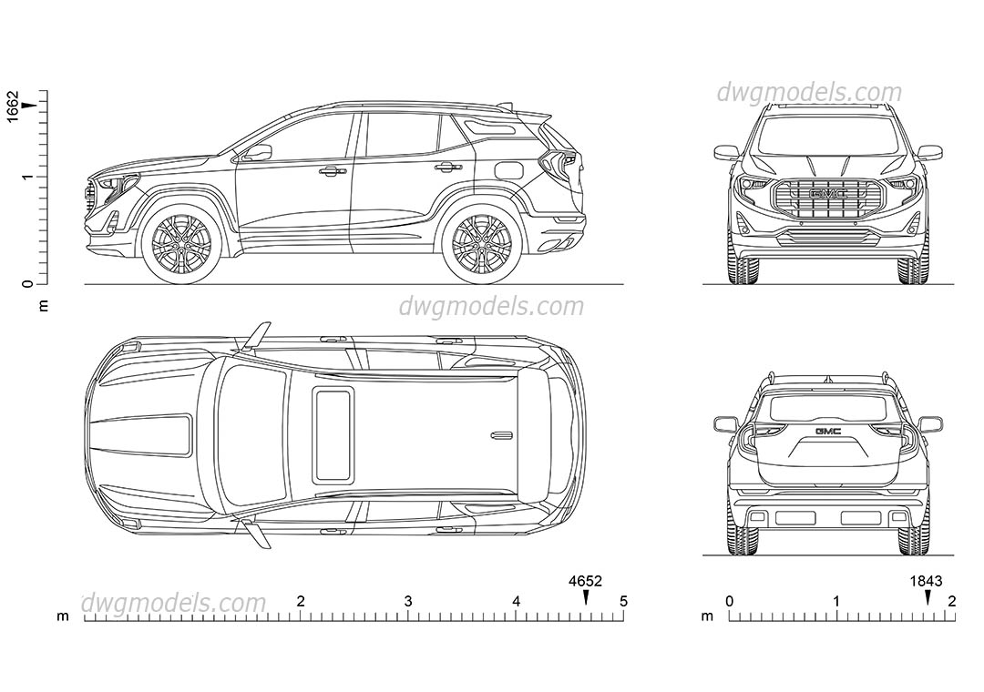 GMC Terrain Car CAD Drawings Download AutoCAD Blocks